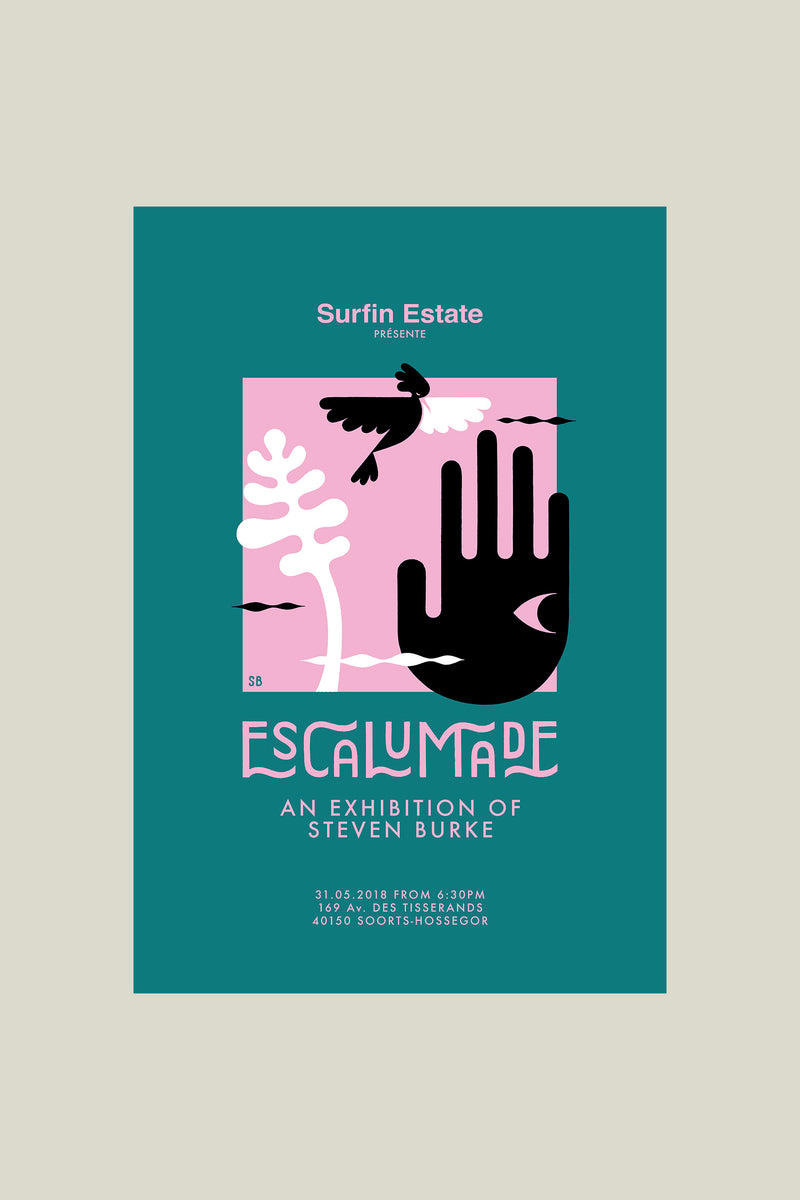 Poster - Steven Burke – Surfin Estate 43°39'46"N, 1°26'36"W
